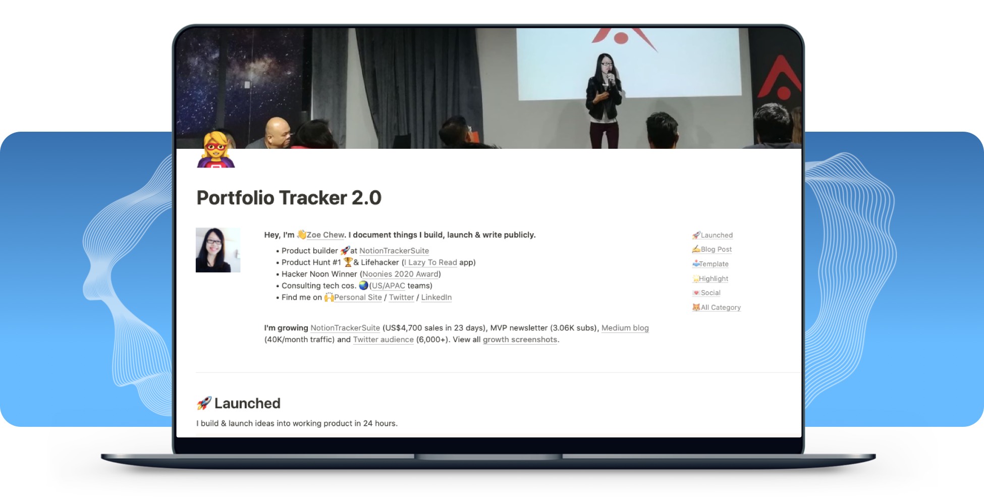Portfolio Website Builder In Notion no code Free 
